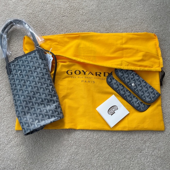 Goyard | Bags | 224 Grey Goyard Saint Louis Pm Reversible Tote New With ...